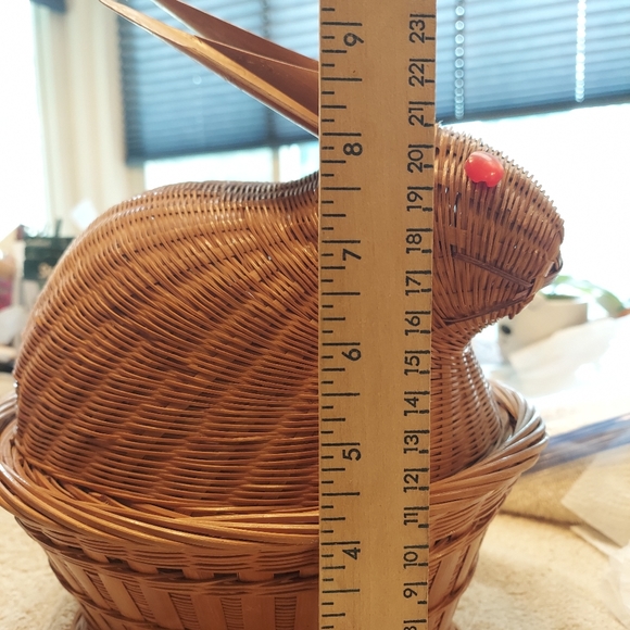 Accents | Vintage Woven Wicker Rattan Rabbit Basket Bamboo Ears 6s ...